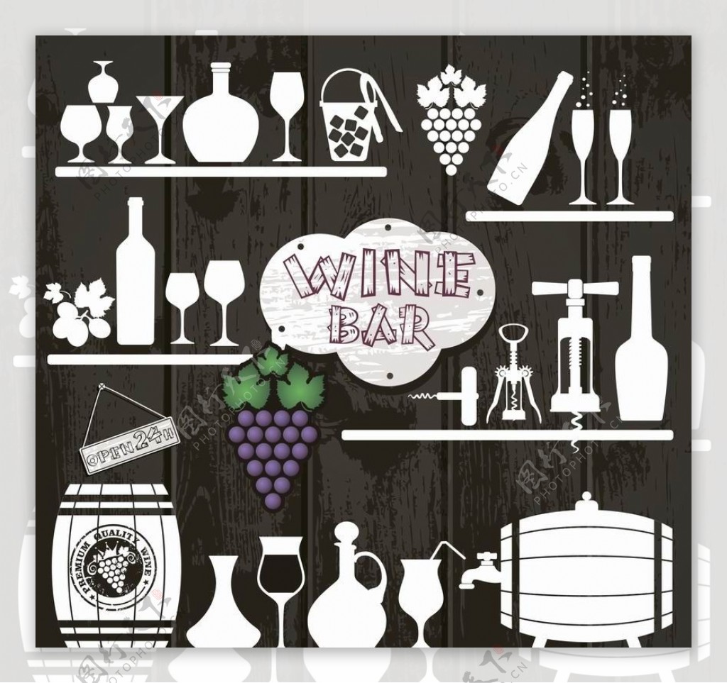 酒吧图标图片素材-编号08346428-图行天下