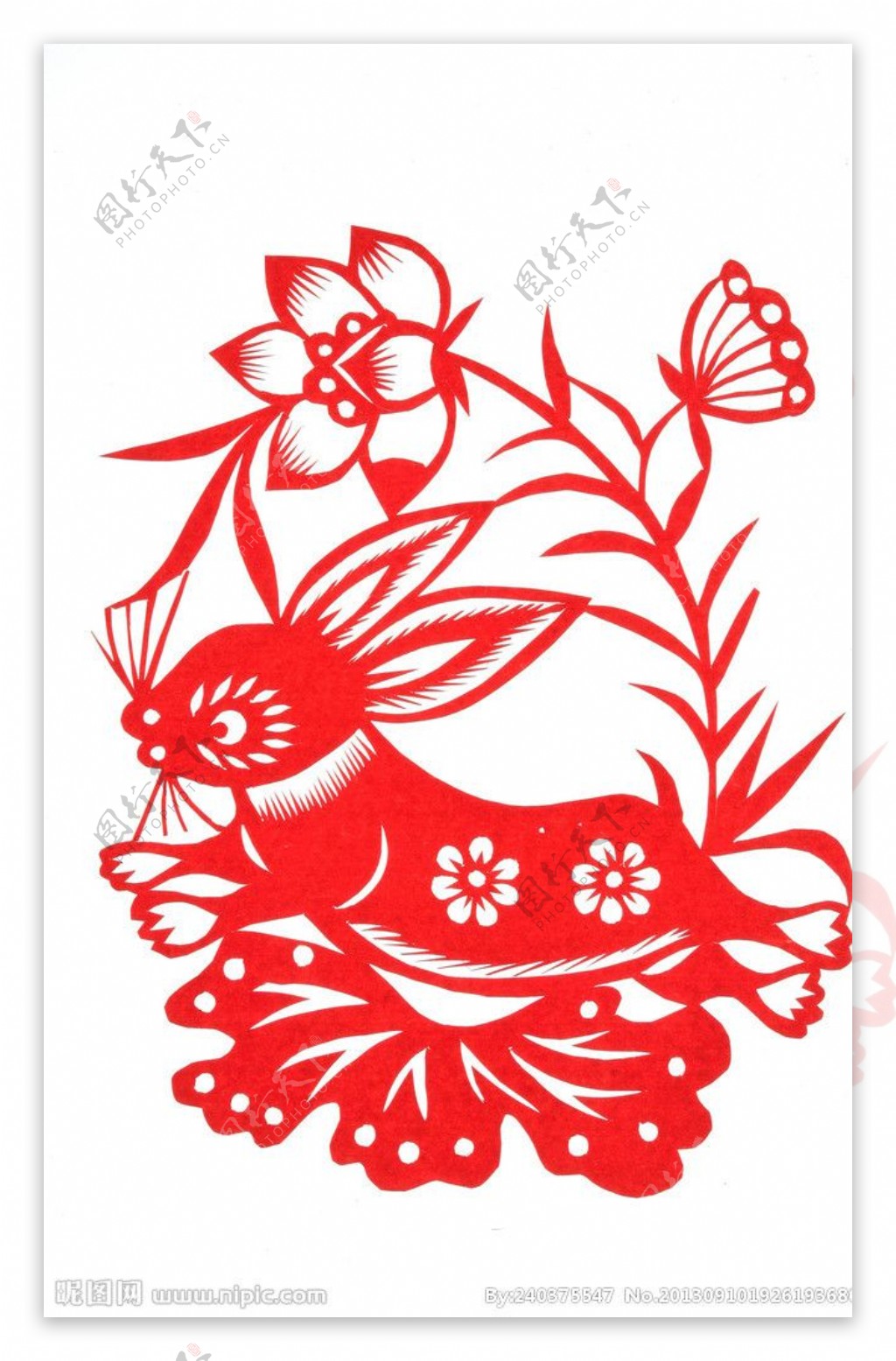 剪纸兔图片素材-编号10246148-图行天下