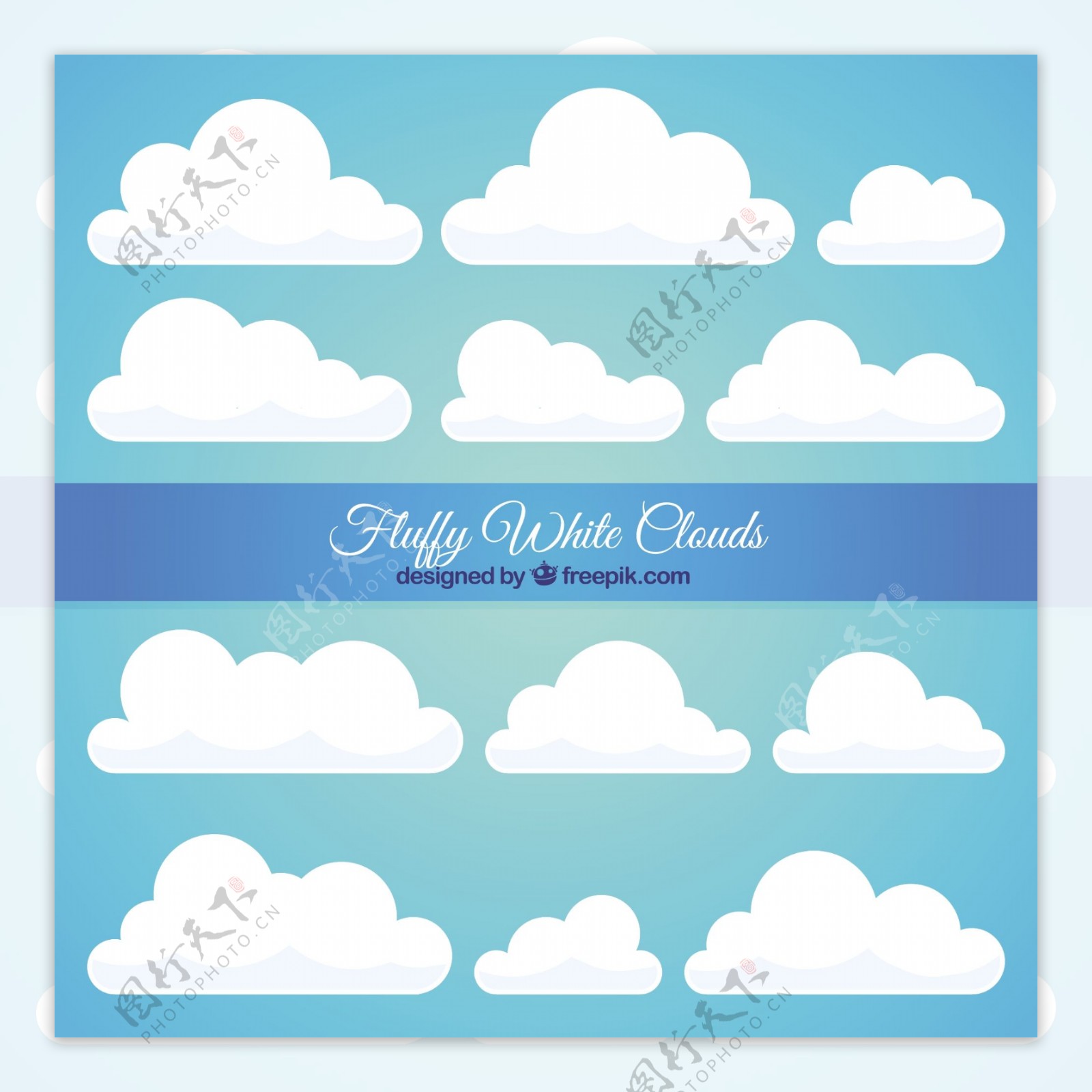 卡通白色的云图片素材-编号24932688-图行天下