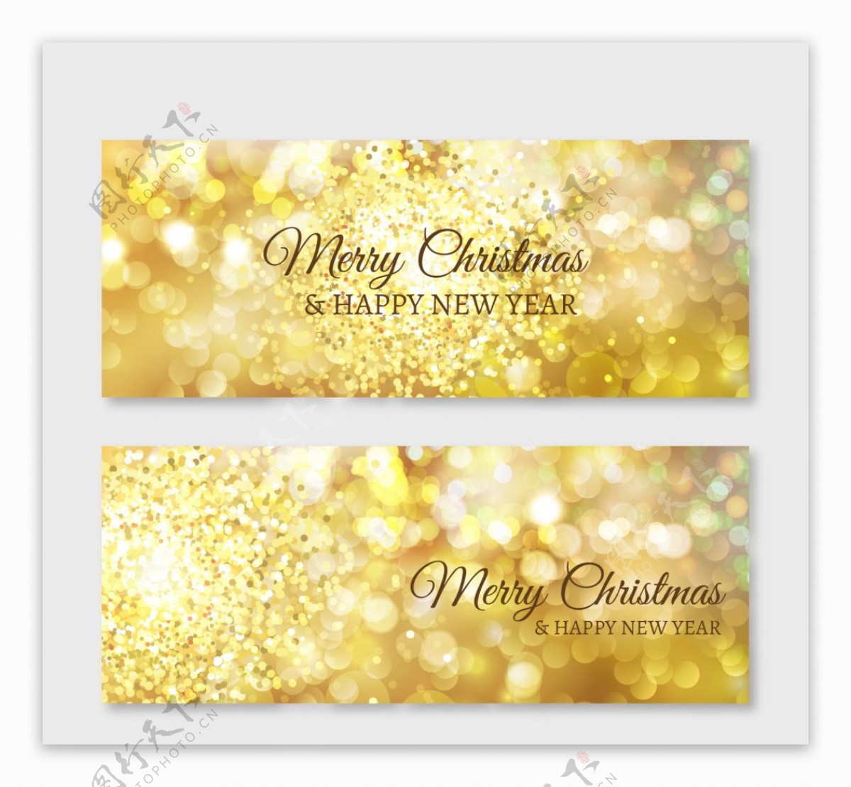 金色闪亮圣诞横幅图片素材-编号25503228-图行天下