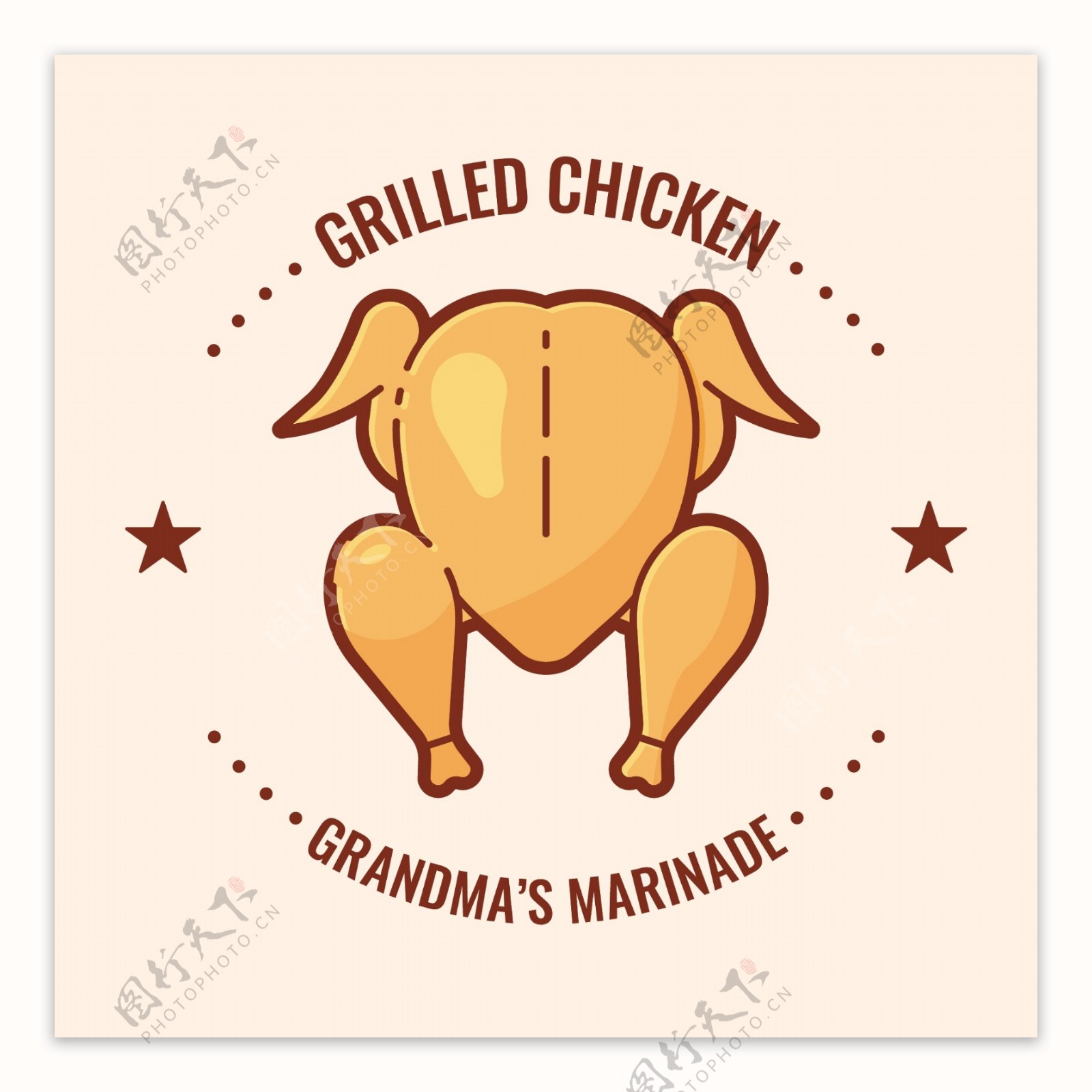 烤鸡标志logo模板图片素材-编号29821428-图行天下