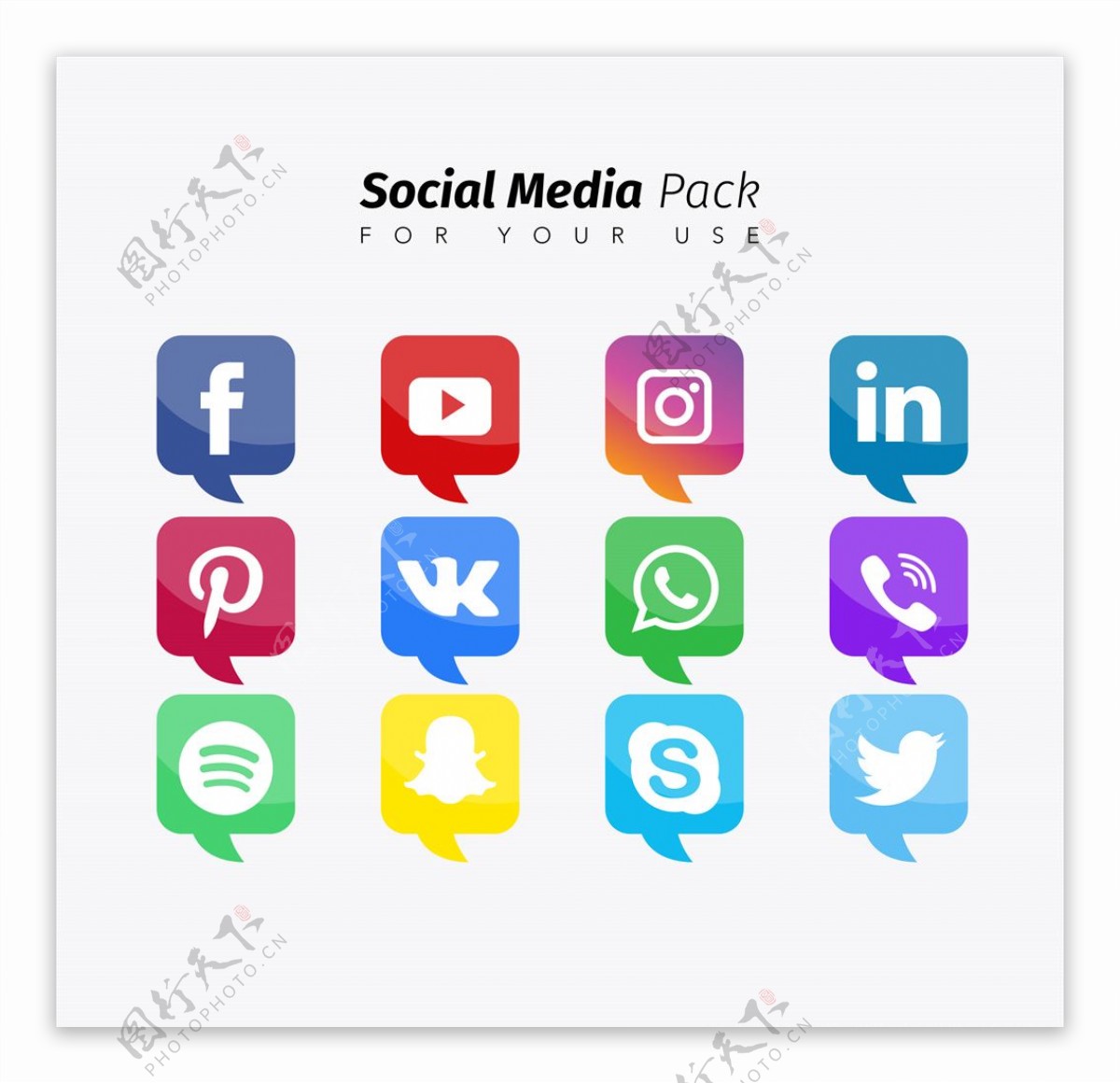 社交媒体图标图片素材-编号29863388-图行天下