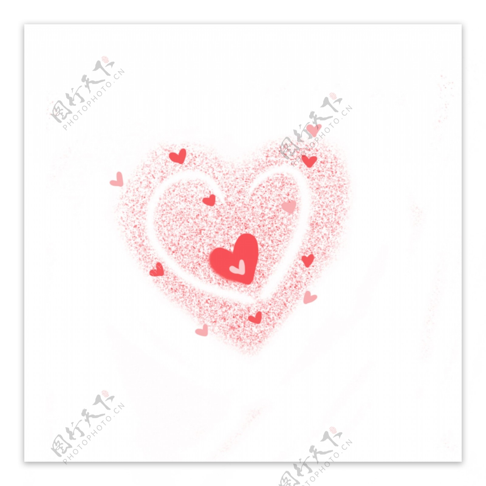 粉色爱心红色爱心装饰图片素材-编号32365388-图行天下