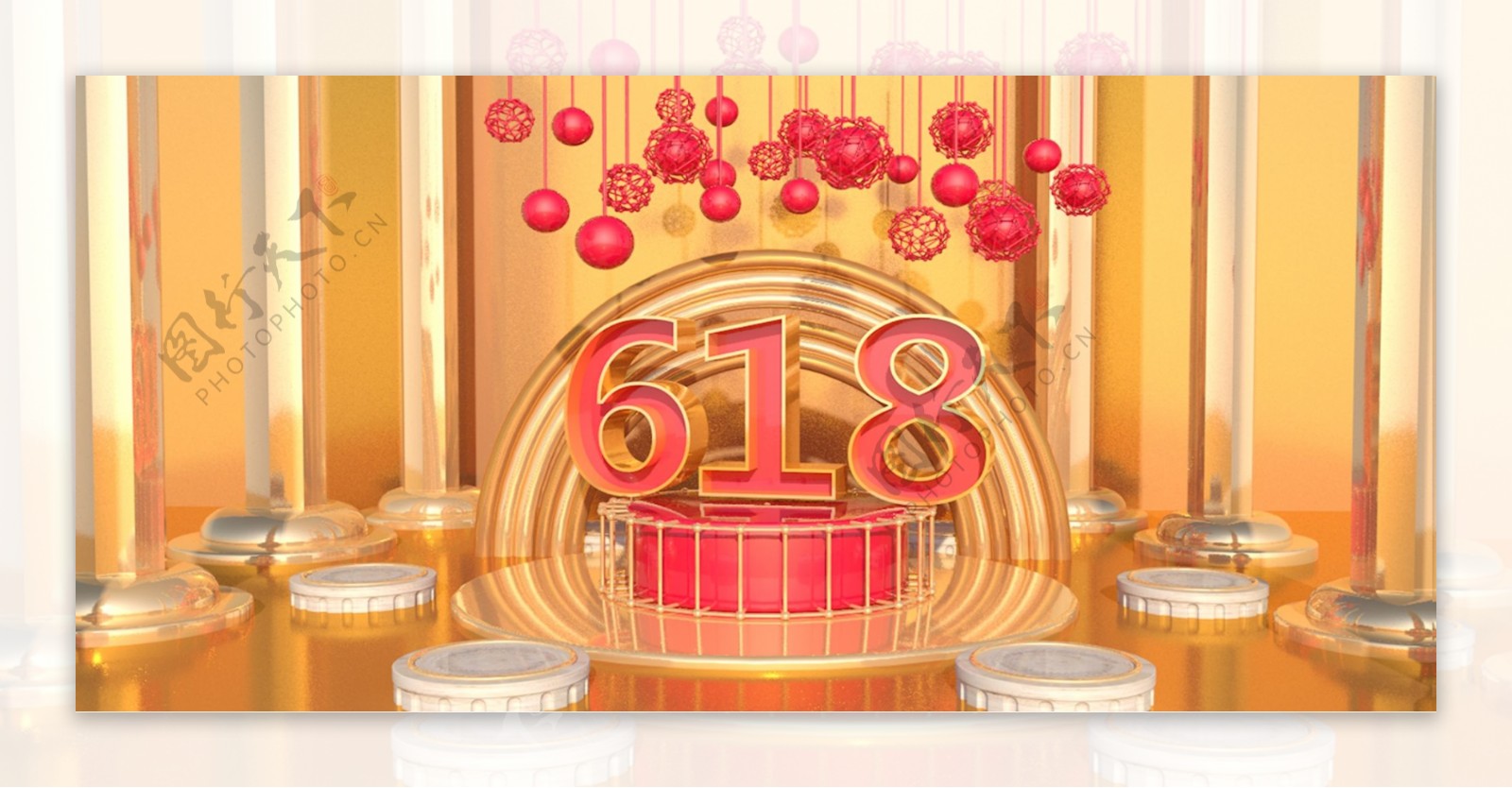 C4D618年中促销电商背景banner图片_Banner背景_背景底纹-图行天下素材网