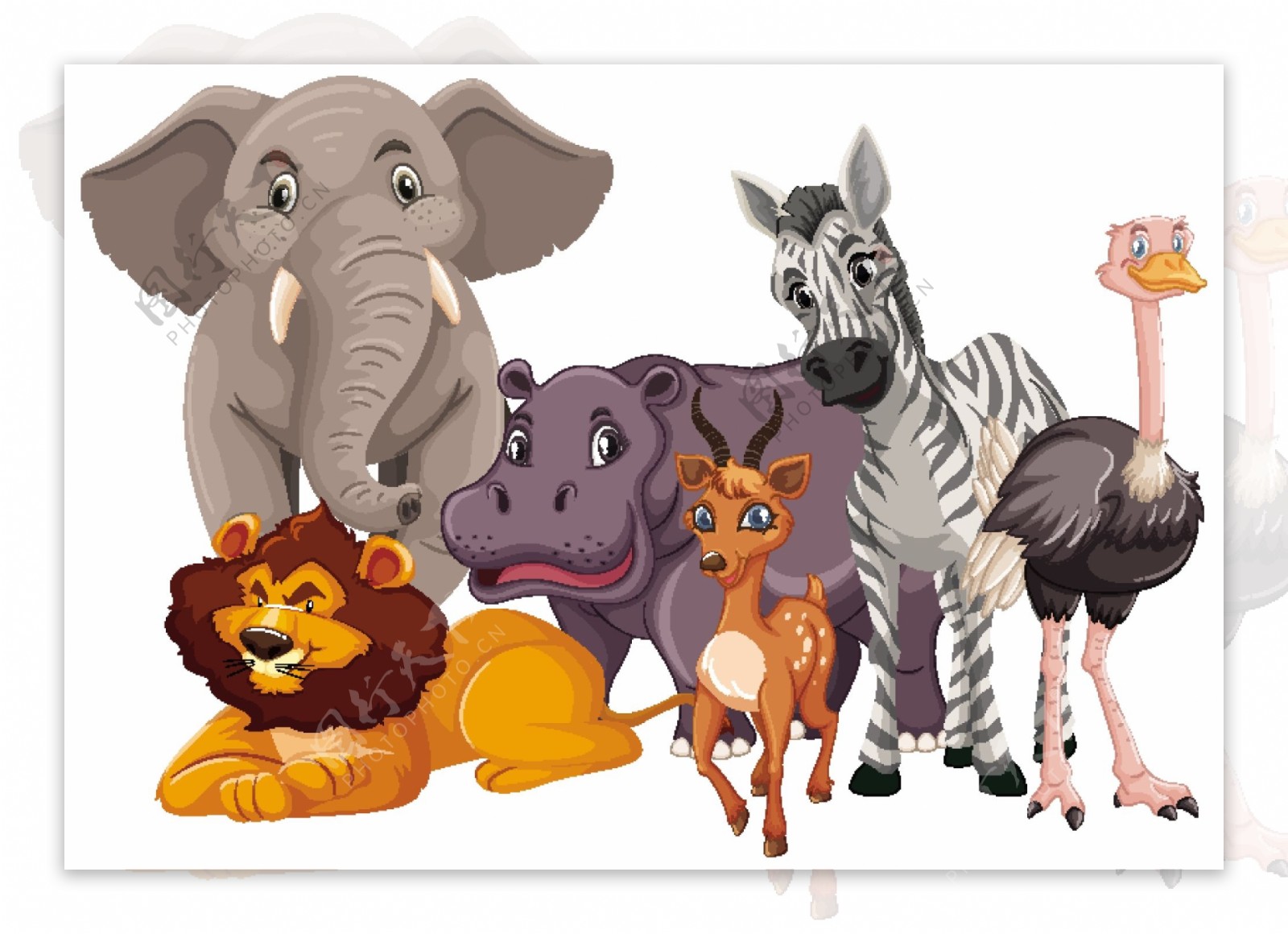 卡通野生动物图片素材-编号39136468-图行天下