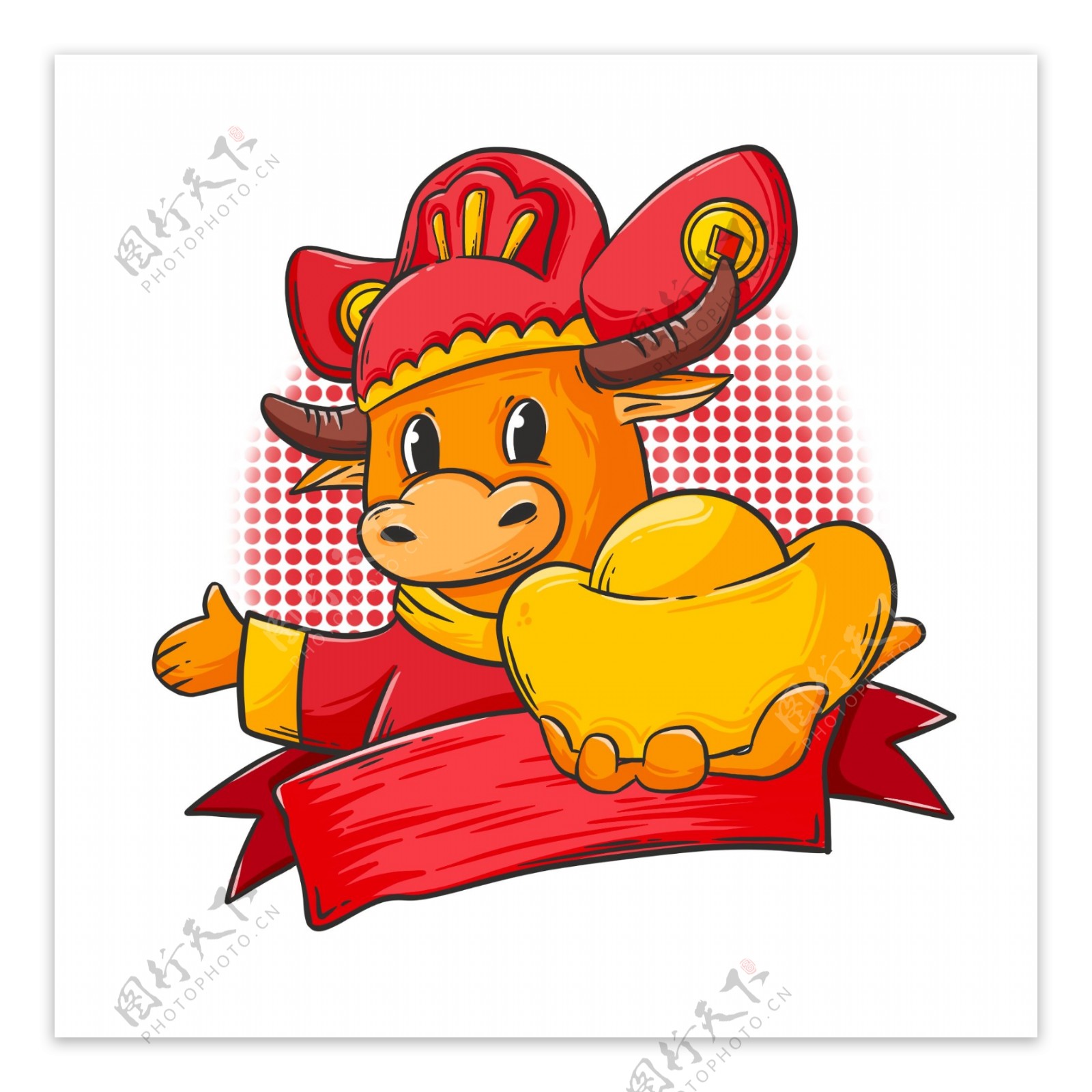 卡通牛形象图片素材-编号39555488-图行天下